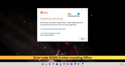 Error Code 30180 4 When Installing Office