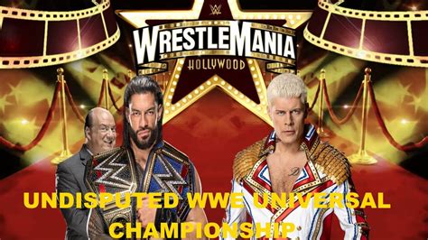 Wrestlemania 39 Dream Match Card Youtube