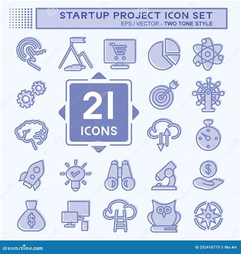 Icon Set Startup Project Suitable For Startup Symbol Two Tone Style
