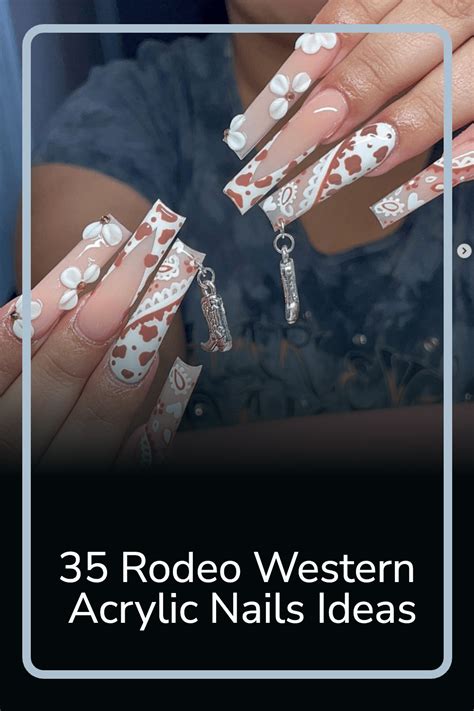 Ride The Rodeo Wave With Western Acrylic Nails Rodeo Nails Cow