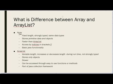 What Is The Difference Between Array And Arraylist