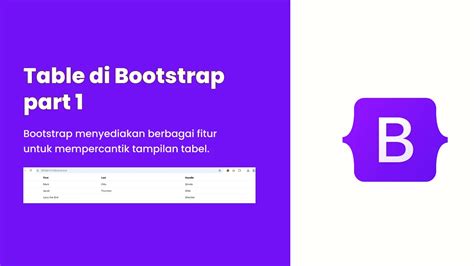 Belajar Bootstrap 19 Table Di Bootstrap Part 1 — Minarsih Tech