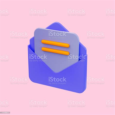 Envelope Document Icon 3d Render Concept For Open Letter Gmail Email