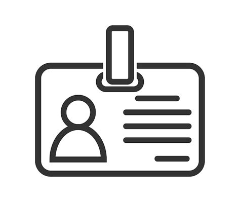Premium Vector Simple Vector Icon Of A Badge Or Id Card Simple Stock Design Isolated On A