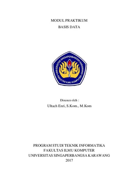 Pdf Modul Praktikum Basis Data