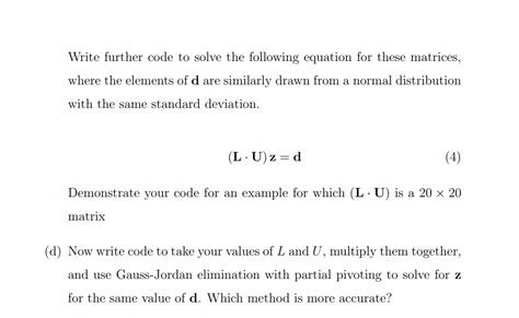 Solved A Consider A Lower Triangular Matrix L Whose Chegg
