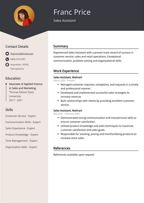 Job Description Example Sales Assistant