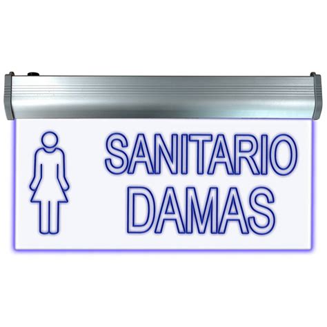 Letrero Señalamiento Sanitario Damas Azul Techno Shine