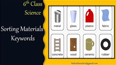 Sorting Materials Keywords Th Class Science Science Dictionary Definition Grade