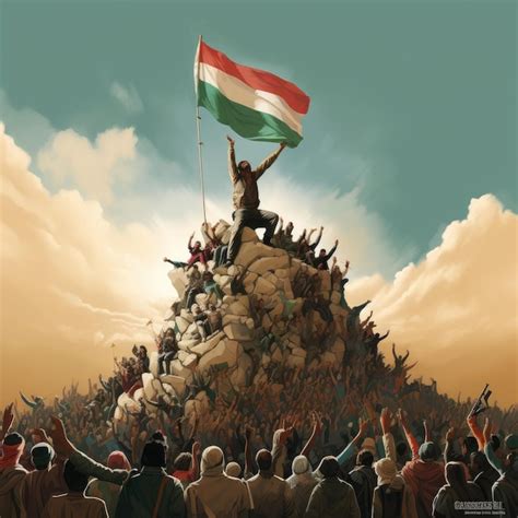Premium Ai Image Man Holding Flag