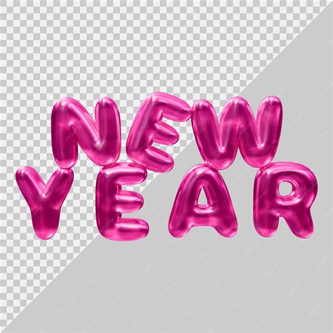 Premium Psd New Year Text Design With 3d Modern Style
