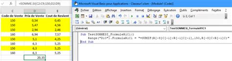 Vba Fonctions Sommesi Et Sommesiens Automate Excel