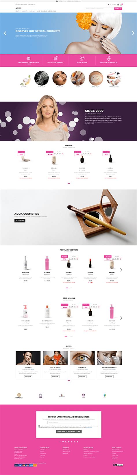 prestashop theme aqua for cosmetics beauty perfumes sex toys