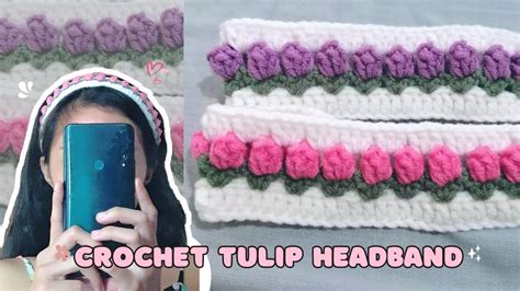 Crochet Tulip Headband Easy Pattern Youtube