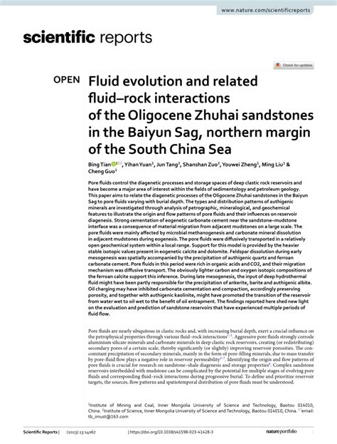 Pdf Fluid Evolution And Related Fluidrock Interactions Of The