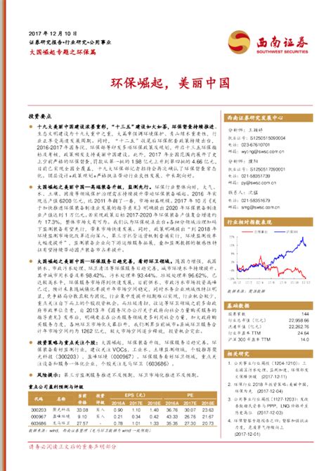 大国崛起专题之环保篇：环保崛起，美丽中国