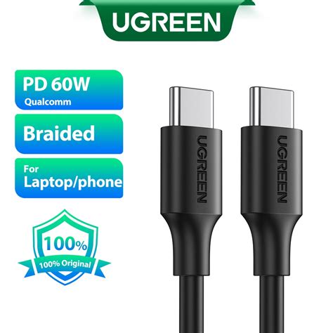 UGREEN 60W Cabo De Dados USB C Para Tipo De Carga Rápida Macbook HUAWEI