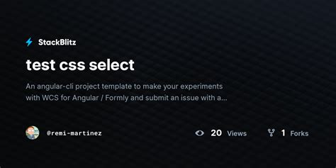 Test Css Select Stackblitz