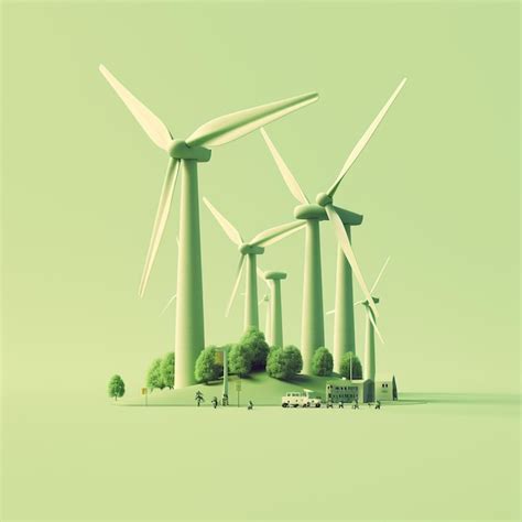 Premium Ai Image Wind Turbine Illustration