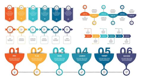 Premium Vector Set Of Steps Business Data Visualization Timeline