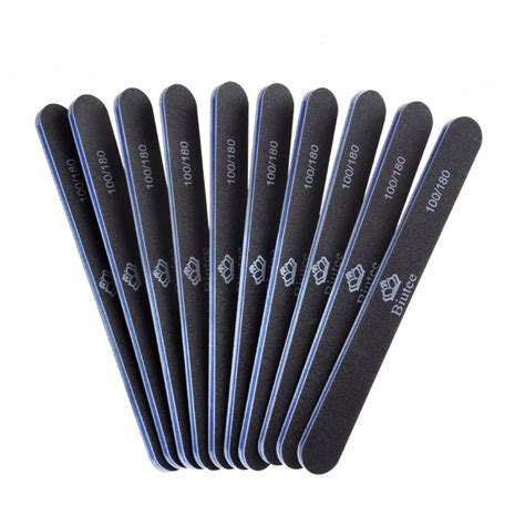 10 Pcs 100180 Nail Files Buffer Black Double Sided 240grit Washable