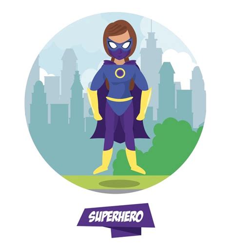 여자 비행 슈퍼 히어로 프리미엄 벡터