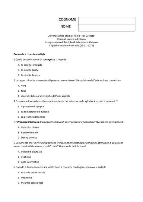 Pratiche Di Laboratorio Docsity