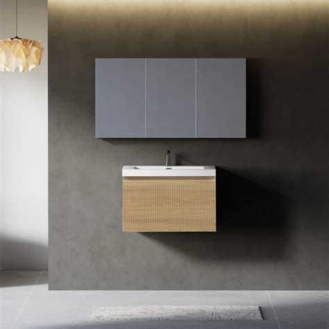 24 Inch Floating Bathroom Vanity With Sink Modern Wall Mounted Storage