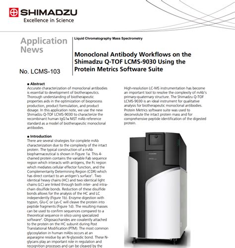 Monoclonal Antibody Workflows Using High Resolution Q Tof Lcms And The