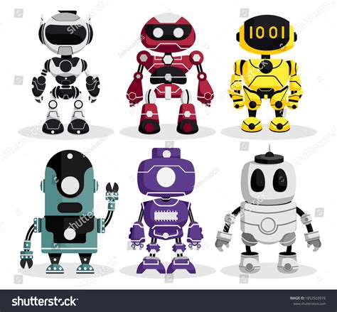 Robots Character Vector Set Robotic Characters Stock Vector Royalty