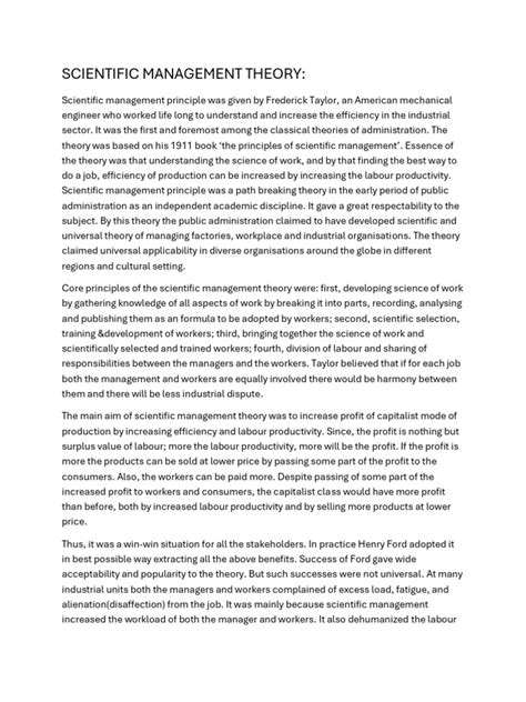 Scientific Theory Pdf Labour Economics Theory