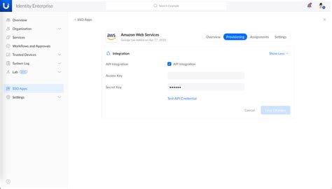 Unifi Identity Enterprise Add Amazon Web Services Aws As An Sso App