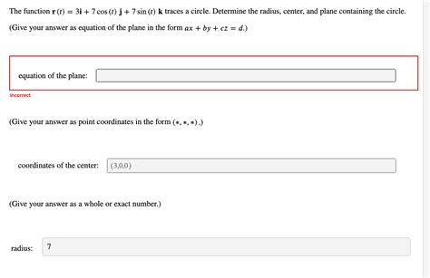 Solved How Do You Find The Equation Of The Plane In Ax By Chegg