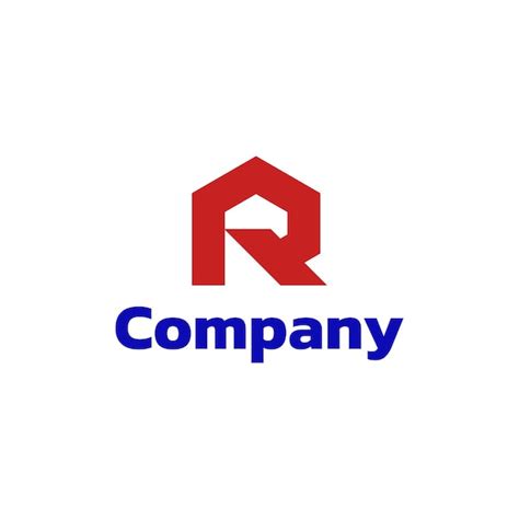 심플한 로고 디자인 Letter R과 집 지붕 프리미엄 벡터