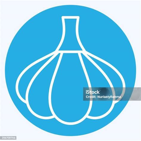 아이콘 마늘 향신료 기호와 관련이 있습니다 파란 눈 스타일 심플한 디자인 편집 가능 간단한 일러스트레이션 3차원 형태에 대한 스톡 벡터 아트 및 기타 이미지 Istock