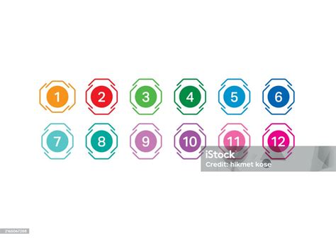 비즈니스 교육 세계를 위한 12단계 숫자 112 수학 숫자 팔각형과 숫자 112 0명에 대한 스톡 벡터 아트 및 기타 이미지