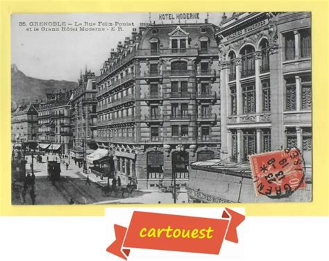 CPA 38 GRENOBLE La Rue Felix Poulat Et Grand Hotel Moderne 1919 EUR 1