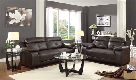 Homelegance Zane Sofa Set Dark Brown All Bonded Leather U9718brw 3