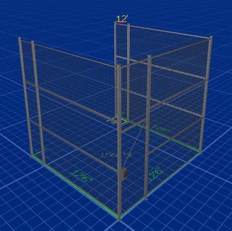 Wc 12123 Woven Wire 3 Sided Security Cage
