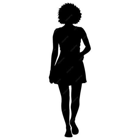 Premium Vector Black Silhouette Woman Standing People On White Background