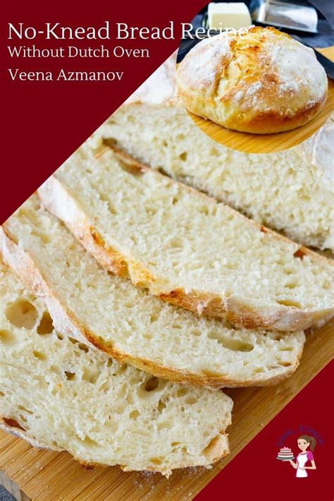 No Knead Bread Without Dutch Oven Recipe Veena Azmanov Kitchen