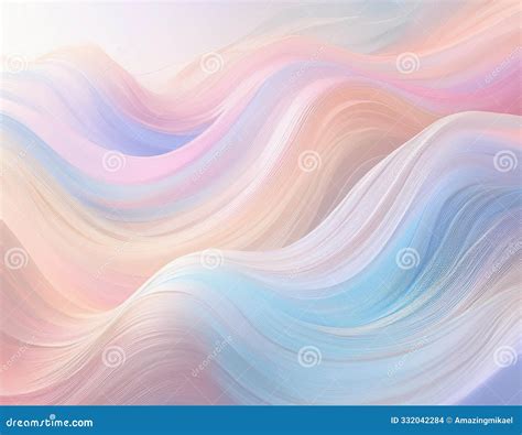 Pastel Soft Waves In Abstract Fluid Design Gentle Calming Background With Flowing Smooth