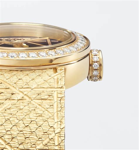 La Mini D My Dior Ø 19 Mm Yellow Gold Black Lacquer And Diamonds Dior