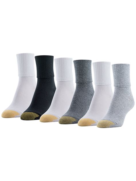 Goldtoe Womens Classic Turn Cuff Socks 6 Pairs Comfort Durability