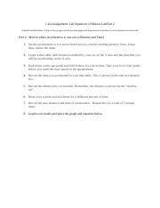 Equations Of Motion Part 2 Lab Docx 1 4 4 Assignment Lab Equations