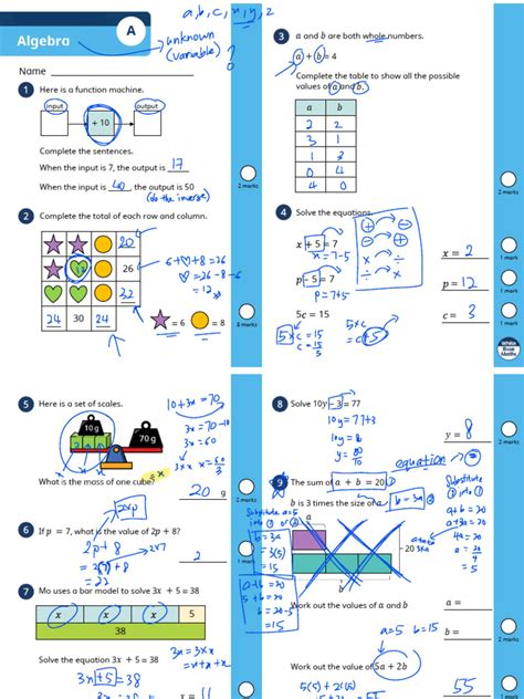 Algebra Primary 6 Worksheet Pdf Algebra Equations