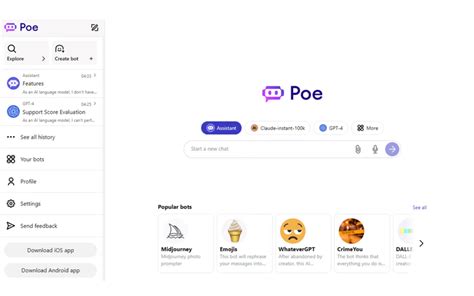 Poeاحصل على محادثات متبادلة مع الذكاء الاصطناعي Ai Tool Selection