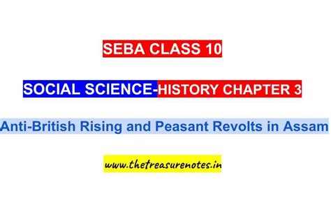 SEBA Class 10 Social Science History Chapter 3 Anti British Rising And