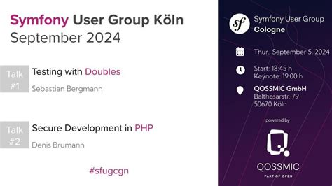 Oliver Kossin On Linkedin The Symfony Usergroup Cologne Continues Already On Sept 05 At Qossmic