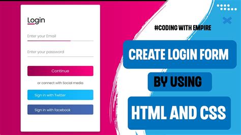 Create Login Form Using Html And Css Html And Css Only Youtube